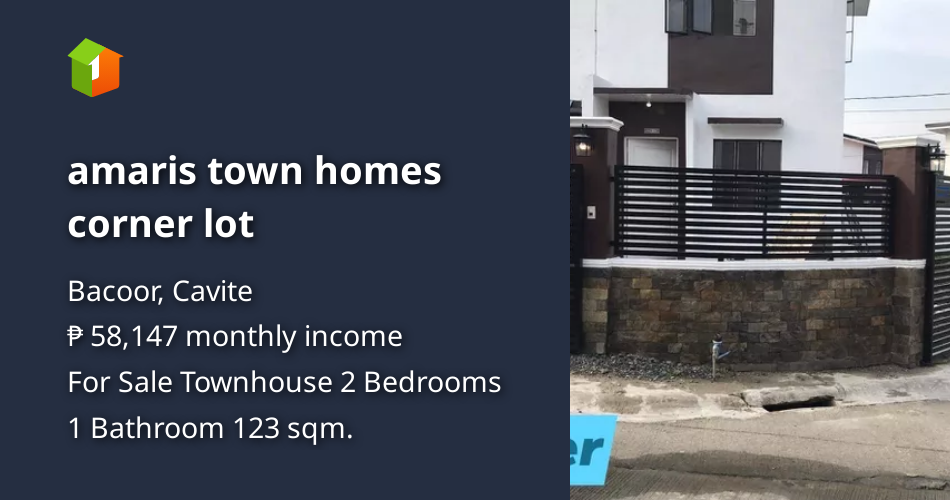 Amaris town homes corner lot [Houses and Lots 🏘️] (January 2024) in Bacoor, Cavite for sale