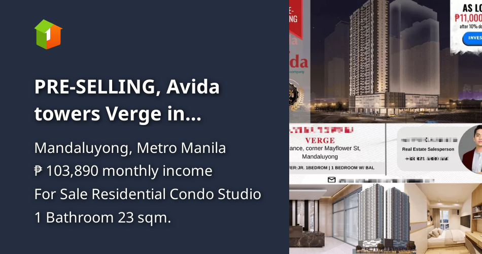 PRE-SELLING, Avida towers Verge in Mandaluyong [Condos 🏙️] (August 2025 ...