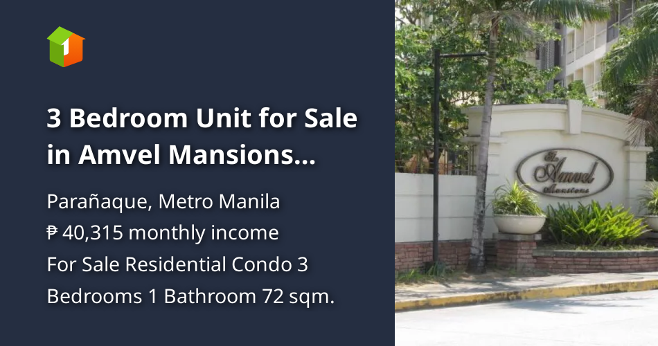 3 Bedroom Unit for Sale in Amvel Mansions Paranaque City [Condos 🏙️ ...