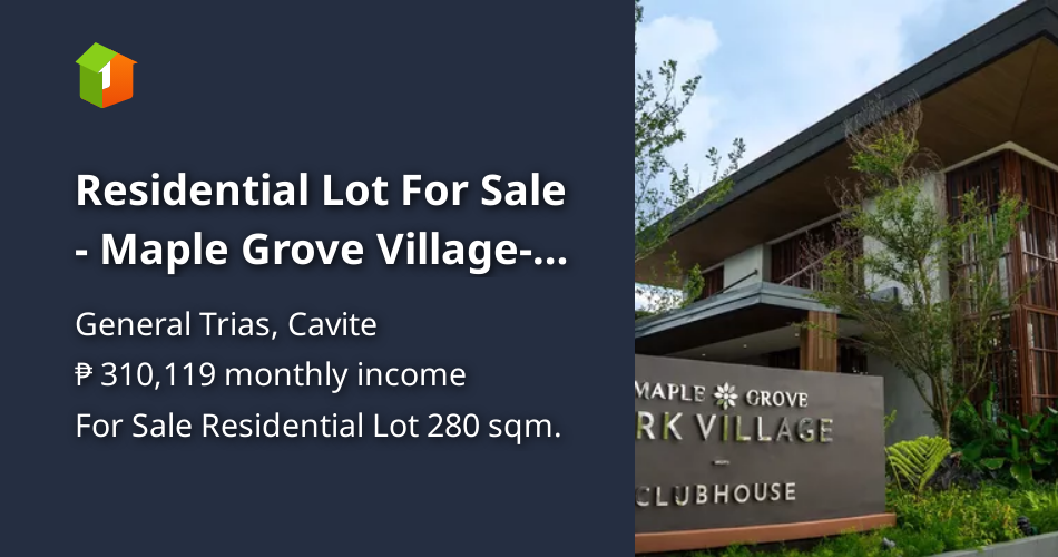 Residential Lot For Sale - Maple Grove Village- General Trias Cavite ...