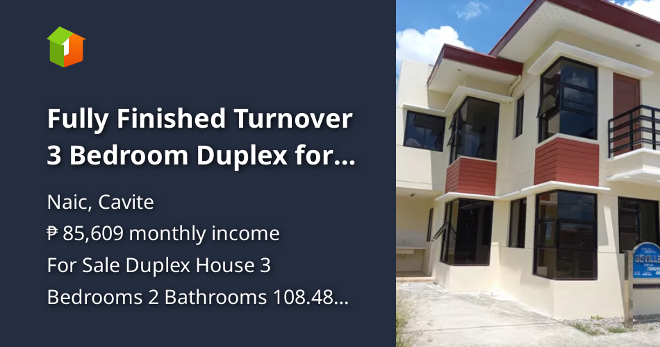 Fully Finished Turnover 3 Bedroom Duplex for Sale [Houses and Lots 🏘️] (July 2024) in Naic ...