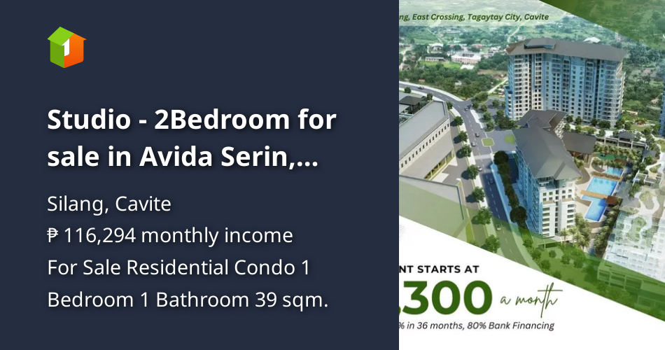 Studio - 2Bedroom for sale in Avida Serin, Silang Cavite [Condos 🏙️ ...