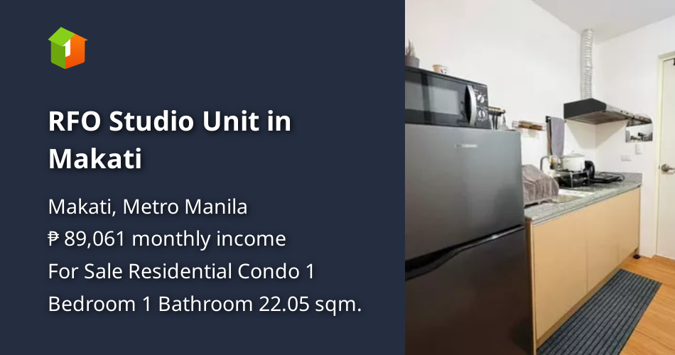 RFO Studio Unit in Makati [Condos 🏙️] (November 2024) in Makati, Metro Manila for sale