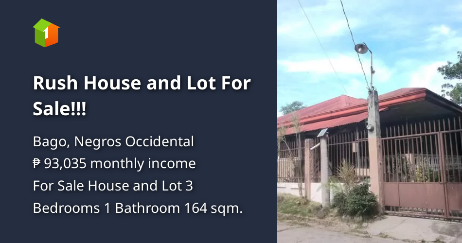 Rush House and Lot For Sale!!! [Houses and Lots 🏘️] (May 2025) in Bago ...