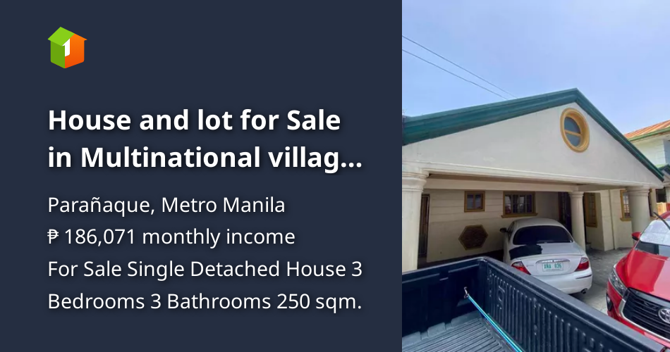 House and lot for Sale in Multinational village paranaque [Houses and ...