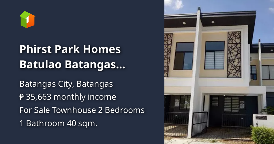 Phirst Park Homes Batulao Batangas (Calista mid townhouse) Pre Selling ...