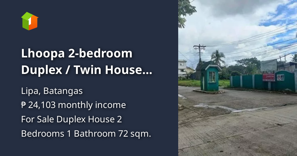 Lhoopa 2-bedroom Duplex / Twin House For Sale in Lipa Batangas [Houses ...