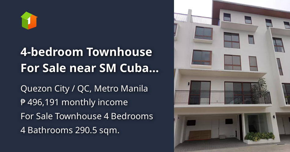 4-bedroom Townhouse For Sale near SM Cubao, Quezon City Cubao [Houses ...