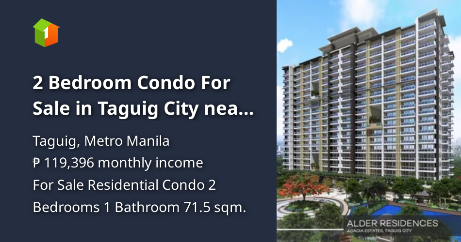 2 Bedroom Condo For Sale in Taguig City near BGC McKinley Hill [Condos ...