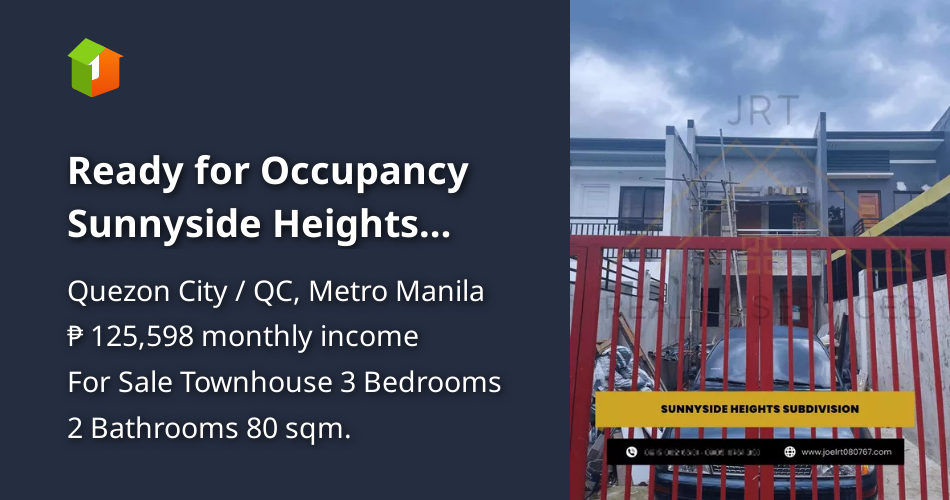 Ready for Occupancy Sunnyside Heights Batasan Hills Quadruplex H&L with ...