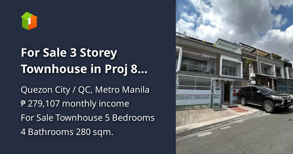 For Sale 3 Storey Townhouse in Proj 8 Near Congressional Avenue QC ...