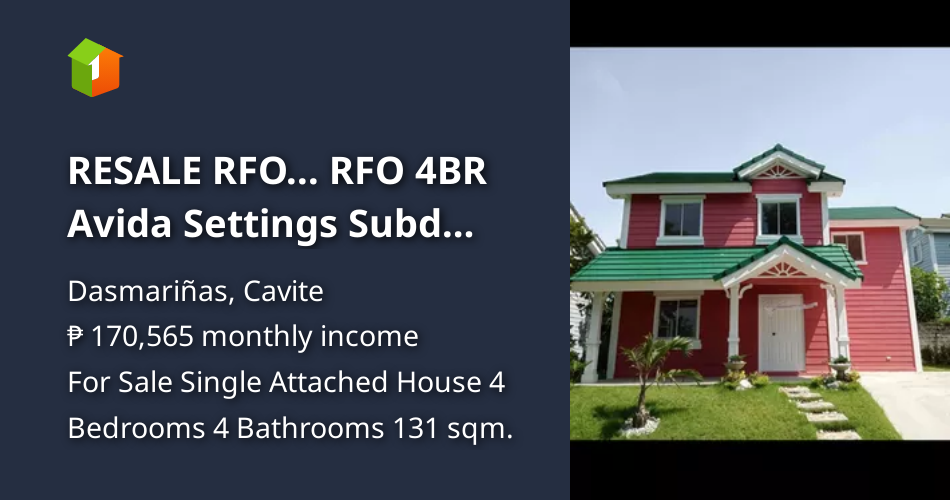 RESALE RFO... RFO 4BR Avida Settings Subd Bacoor, Cavite [Houses and ...