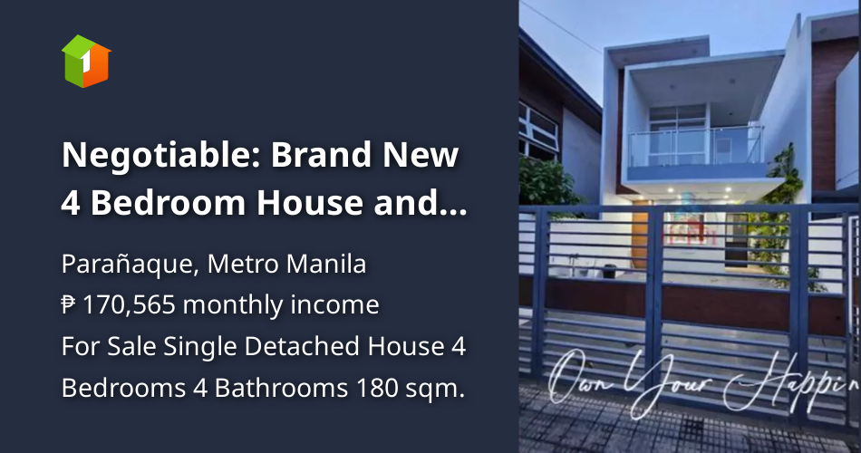 Negotiable: Brand New 4 Bedroom House and Lot Multinational Village ...