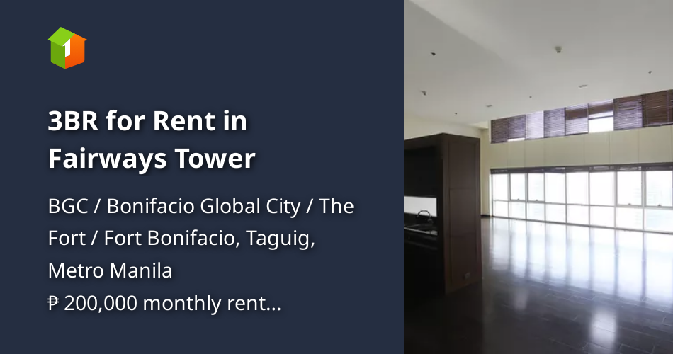 3BR for Rent in Fairways Tower [Condos 🏙️] (January 2023) in BGC ...