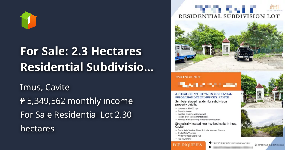 For Sale: 2.3 Hectares Residential Subdivision Project in Imus City ...