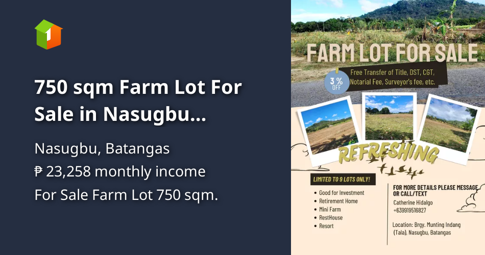 750 sqm Farm Lot For Sale in Nasugbu Batangas [Lots 🚜] (February 2023 ...