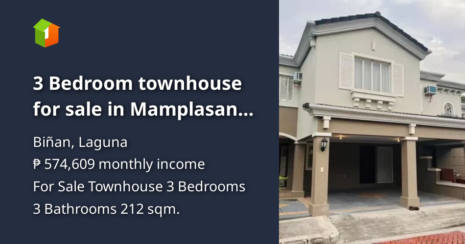 3 Bedroom townhouse for sale in Mamplasan Binan [Houses and Lots 🏘️ ...