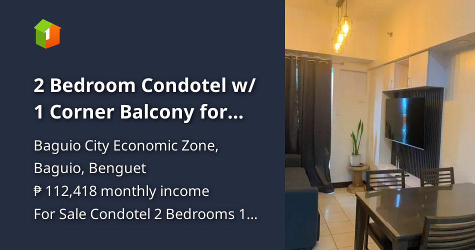 2 Bedroom Condotel w/ 1 Corner Balcony for Sale in MOLDEX BAGUIO CITY ...