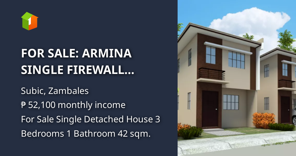 FOR SALE: ARMINA SINGLE FIREWALL COMPLETE IN LUMINA SUBIC [Houses and ...