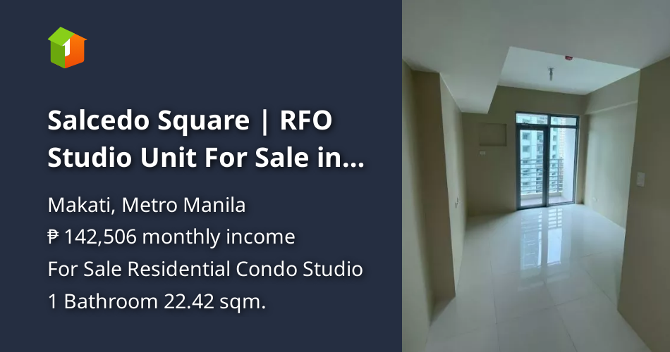 Salcedo Square | RFO Studio Unit For Sale in Makati [Condos 🏙️] (July 2023) in Makati, Metro ...