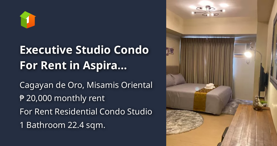 Executive Studio Condo For Rent in Aspira Tower Cagayan de Oro [Condos ...