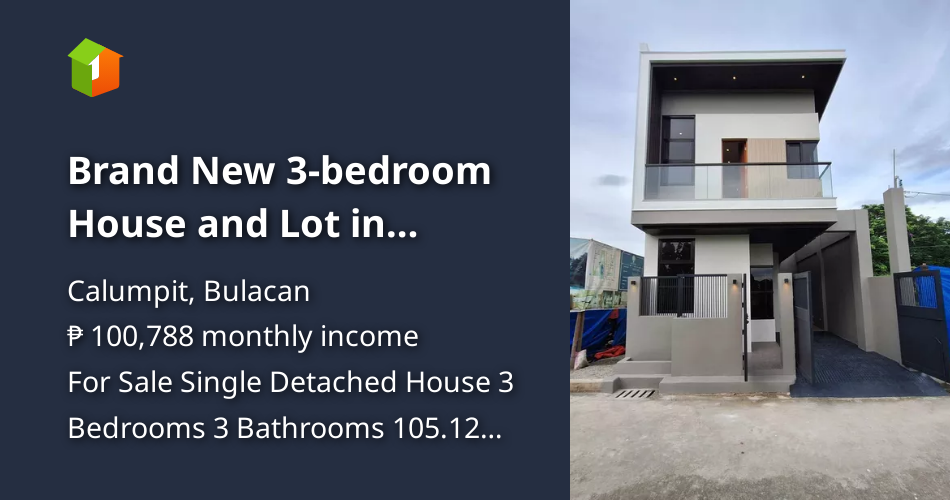 Brand New 3-bedroom House and Lot in Metropolis North Subd.,Calumpit ...