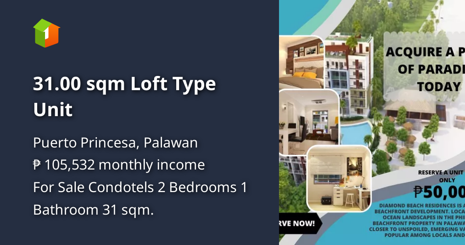 31.00 sqm Loft Type Unit [Condos 🏙️] (March 2023) in Puerto Princesa ...