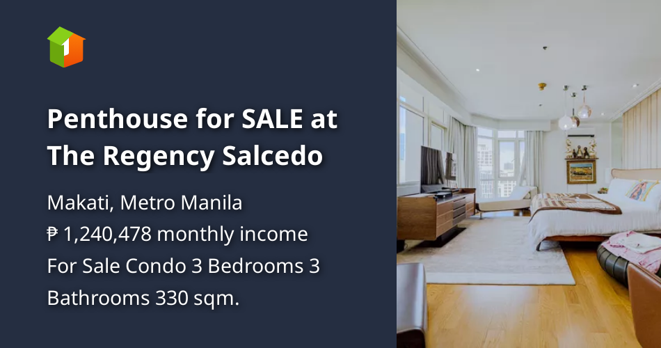 Penthouse for SALE at The Regency Salcedo [Condos 🏙️] (May 2025) in Makati, Metro Manila for sale