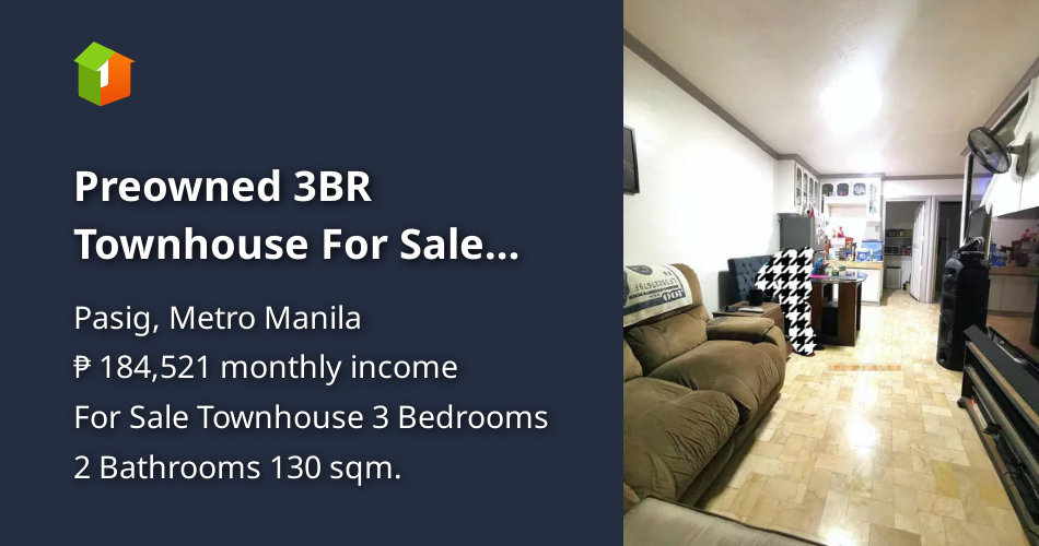 Preowned 3BR Townhouse For Sale walking dist Estancia Mall Pasig ...