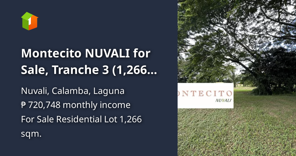 Montecito NUVALI for Sale, Tranche 3 (1,266 sqm) [Lots 🚜] (May 2025) in ...