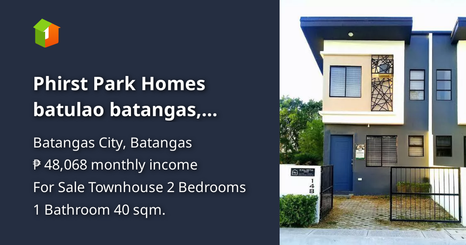 Phirst Park Homes batulao batangas, Calista End Townhouse-pre selling ...