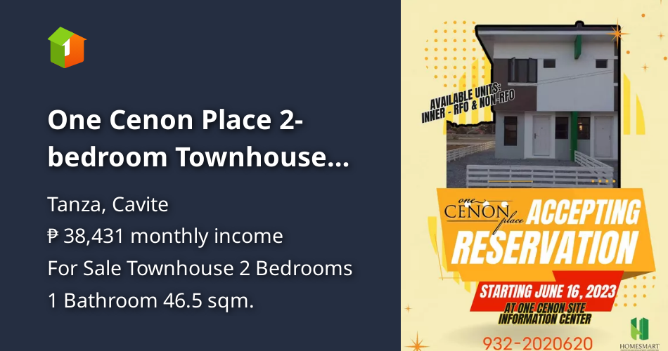 One Cenon Place 2-bedroom Townhouse For Sale in Tanza Cavite [Houses ...