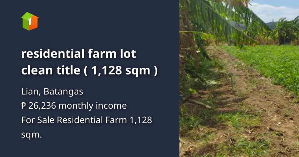 Residential farm lot clean title ( 1,128 sqm ) [Lots 🚜] (April 2026) in ...
