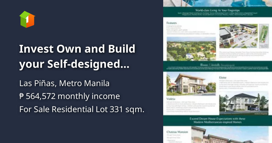 Invest Own and Build your Self-designed Dream House in Versailles ...