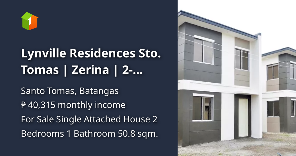Lynville Residences Sto. Tomas | Zerina | 2-bedroom Single Attached For ...