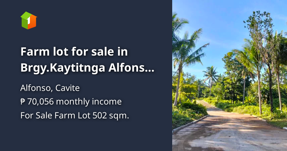 Farm lot for sale in Brgy.Kaytitnga Alfonso Cavite [Lots 🚜] (March 2025) in Alfonso, Cavite for sale