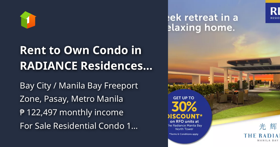 Rent to Own Condo in RADIANCE Residences in Manila bay Roxas blvd ...