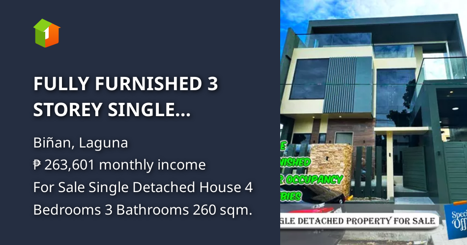 FULLY FURNISHED 3 STOREY SINGLE DETACHED PROPERTY FOR SALE IN SOUTH ...