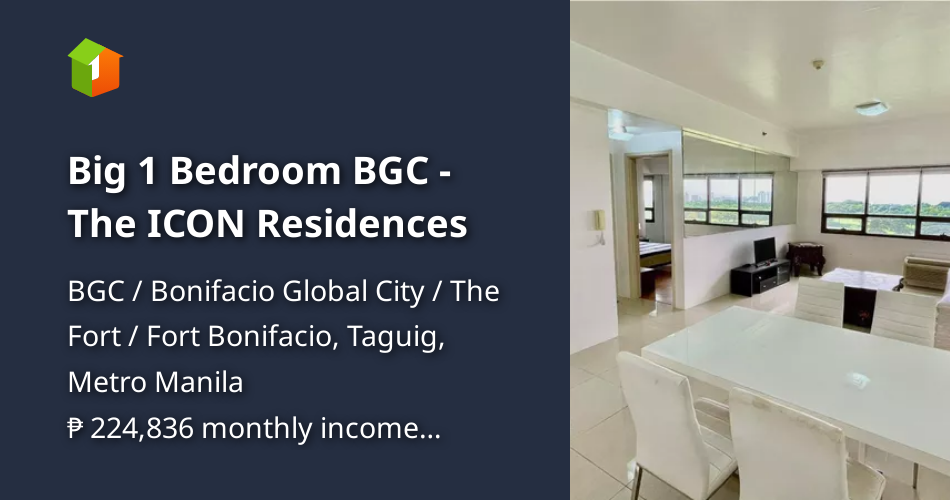 Big 1 Bedroom BGC - The ICON Residences [Condos 🏙️] (April 2024) in BGC ...