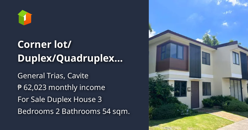 Corner lot/ Duplex/Quadruplex House and lot near Metro manila [Houses ...