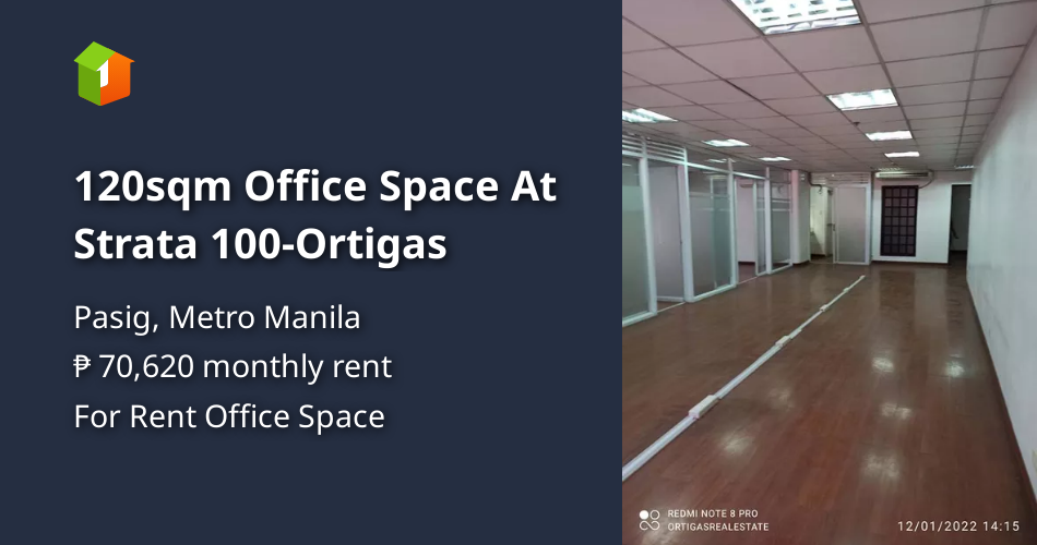 120sqm Office Space At Strata 100-Ortigas [Commercial Properties 🏭 ...
