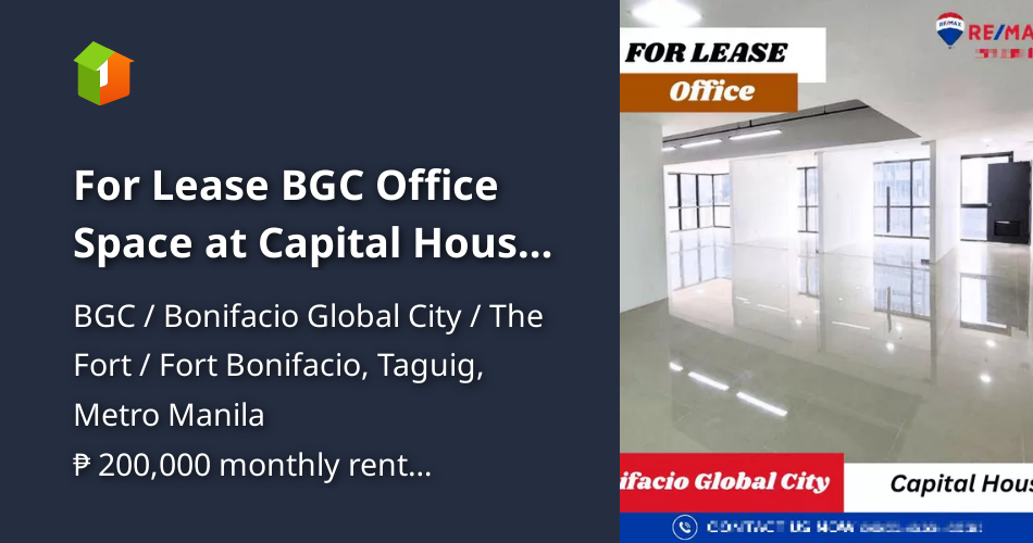 For Lease BGC Office Space at Capital House, Bonifacio Global City ...
