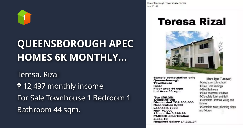 QUEENSBOROUGH APEC HOMES 6K MONTHLY THRU PAGIBIG HOUSE AND LOT TERESA ...