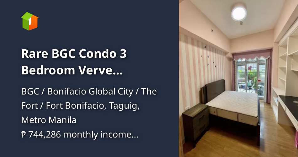 Rare BGC Condo 3 Bedroom Verve Residences for Sale by Alveo Ayala ...