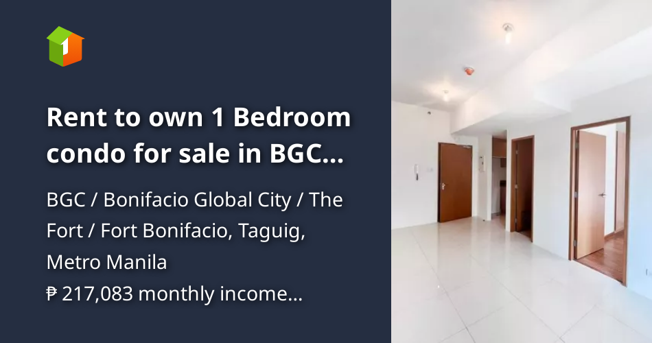 Rent to own 1 Bedroom condo for sale in BGC Taguig near Grand Hyatt ...