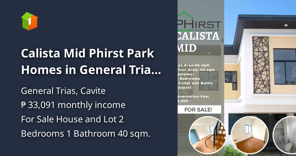 Calista Mid Phirst Park Homes in General Trias, Cavite [Houses and Lots ...