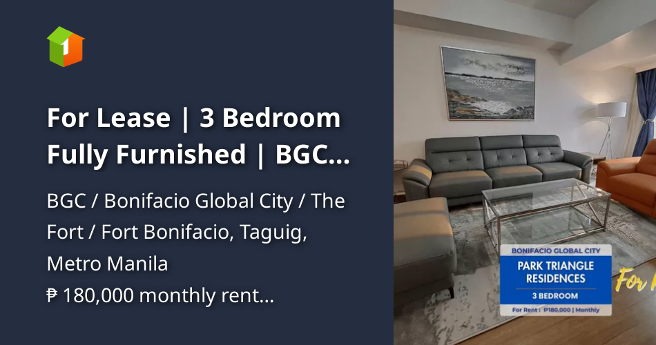 For Lease | 3 Bedroom Fully Furnished | BGC Park Triangle Residences by ...