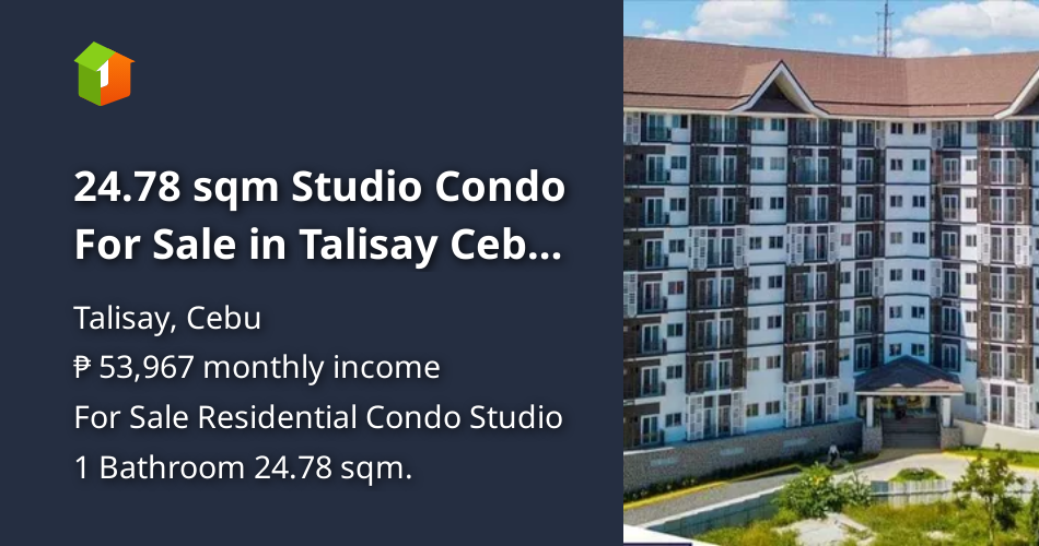 24.78 sqm Studio Condo For Sale in Talisay Cebu overlooking SRP [Condos ...
