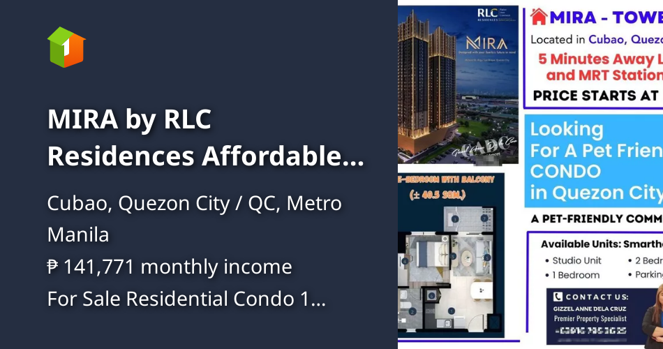 MIRA by RLC Residences Affordable Condo for sale in Cubao Quezon City ...