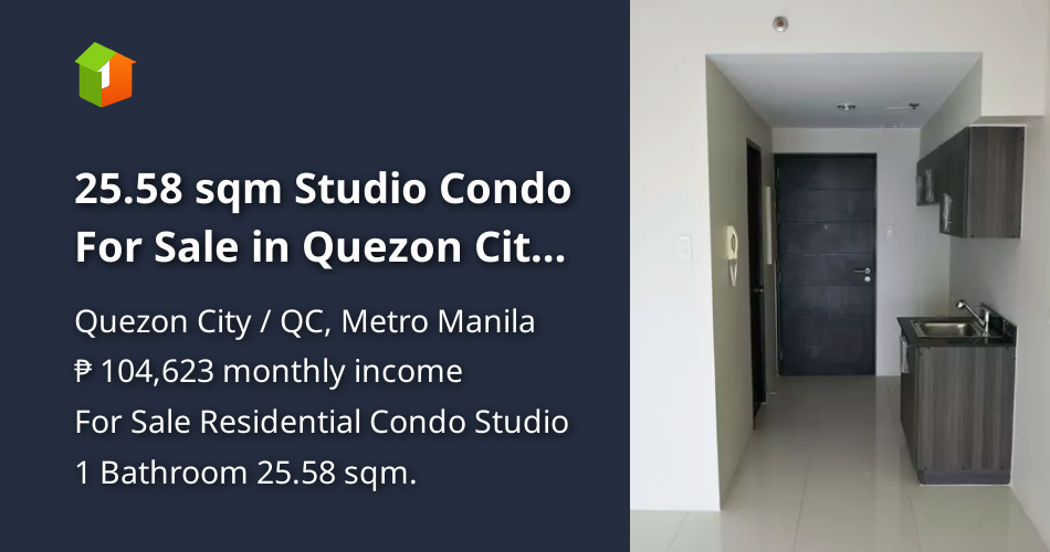 25.58 sqm Studio Condo For Sale in Quezon City / QC Metro Manila ...